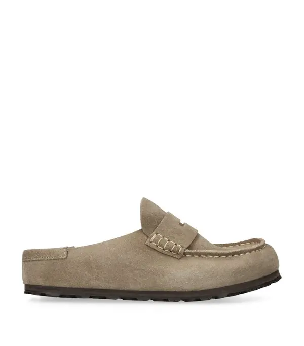 BIRKENSTOCK Suede Naples Wrapped Clogs - Brown