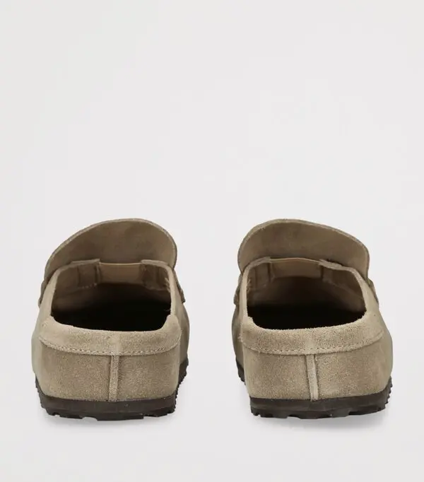 BIRKENSTOCK Suede Naples Wrapped Clogs - Brown