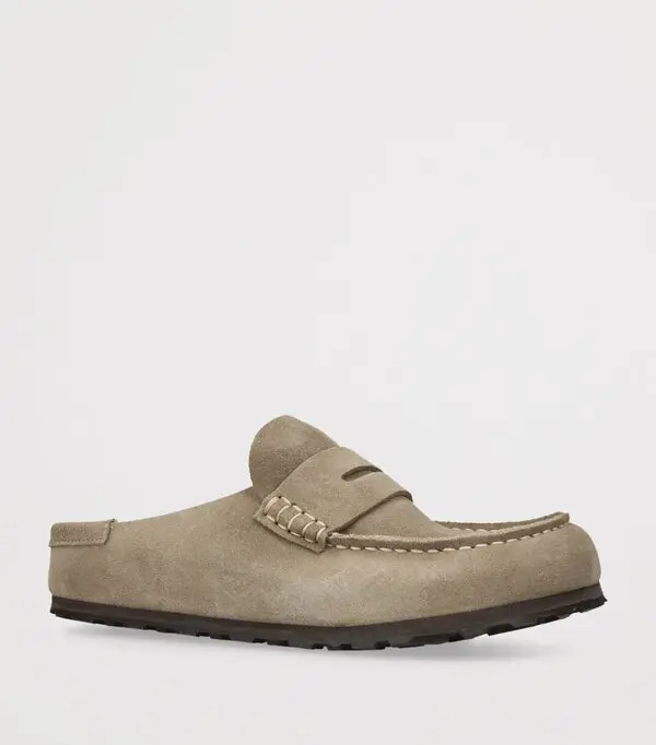 BIRKENSTOCK Suede Naples Wrapped Clogs - Brown