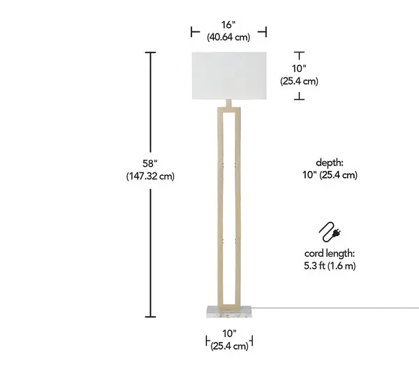 GLOBE ELECTRIC D'alessio 58' Floor Lamp Shade & Led Bulb