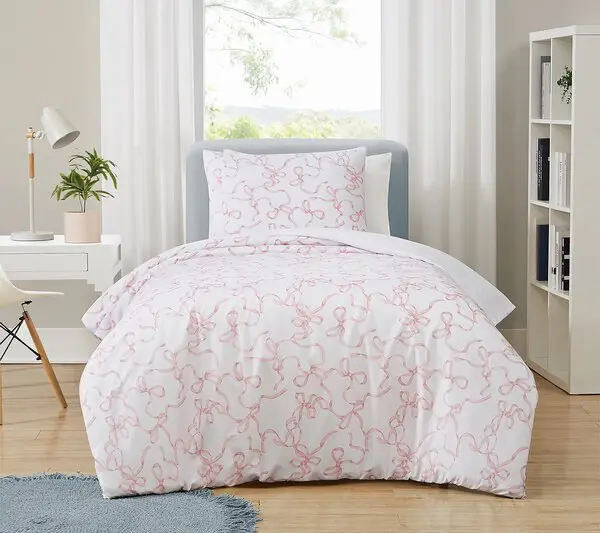 TRULY SOFT Printed Bow 2 Piece Twin Xl Duvet Se T - One-color
