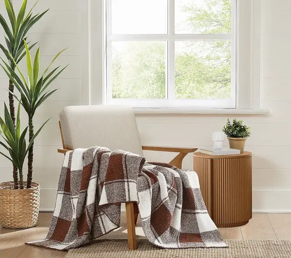 BROOKLYN LOOM Dusted Plaid 50x70 Throw - One-color