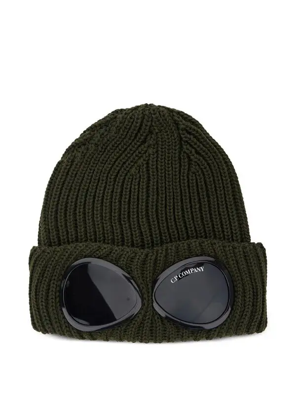C.P. COMPANY Knit Cap In Extrafine Merino Wool - Green