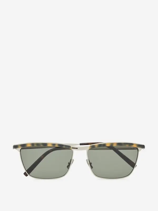 Saint Laurent Square Frame Sunglasses - Silver