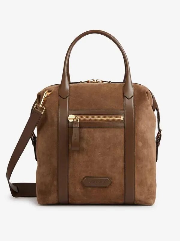 TOM FORD Suede Buckley Bag - Brown
