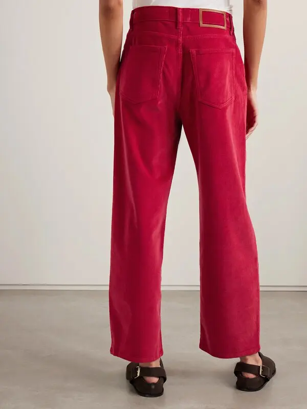LA LIGNE Marilyn Cotton-blend Corduroy Wide-leg Pants - Red