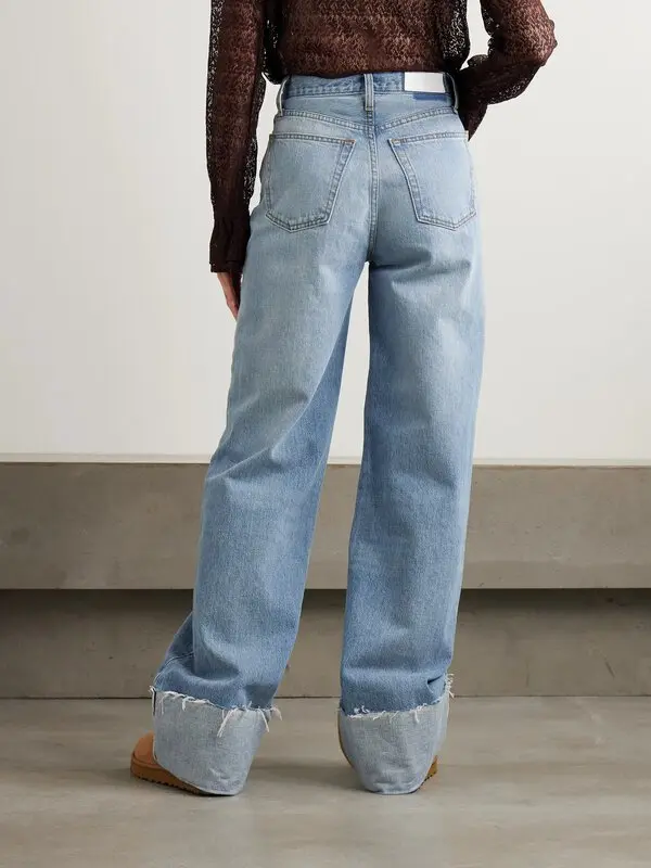 RE/DONE Distressed High-rise Wide-leg Jeans