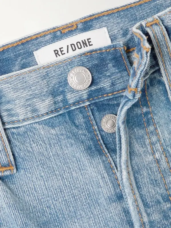 RE/DONE Distressed High-rise Wide-leg Jeans