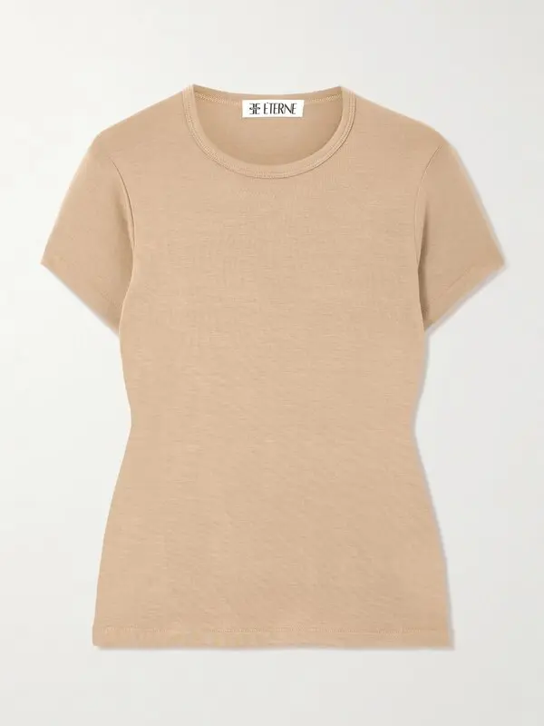 Eterne Stretch-modal Jersey T-shirt - Brown