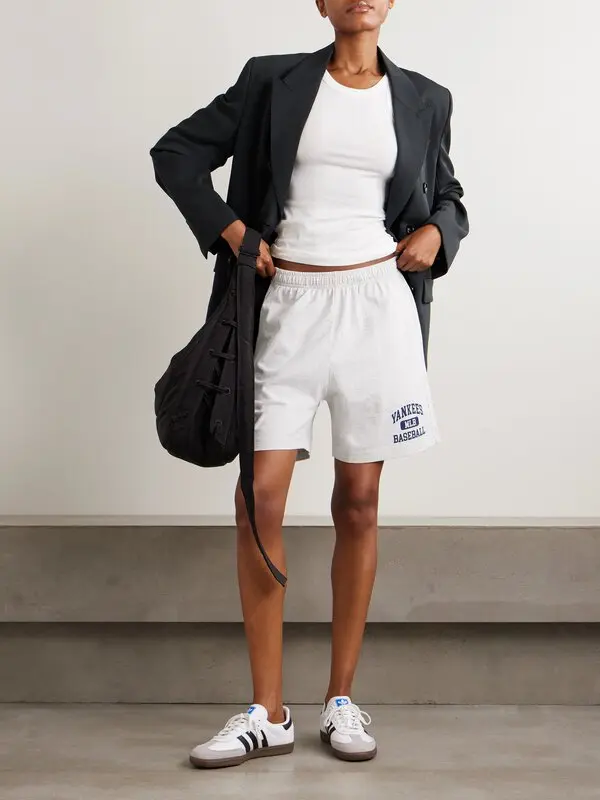 Sporty & Rich New York Yankees Gym Cotton-jersey Shorts