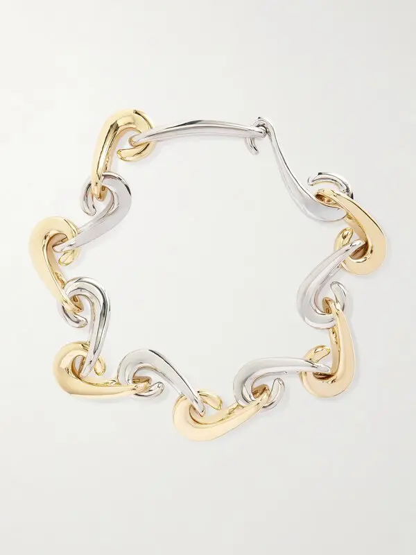 Rabanne Gold And -tone Link Necklace - Silver