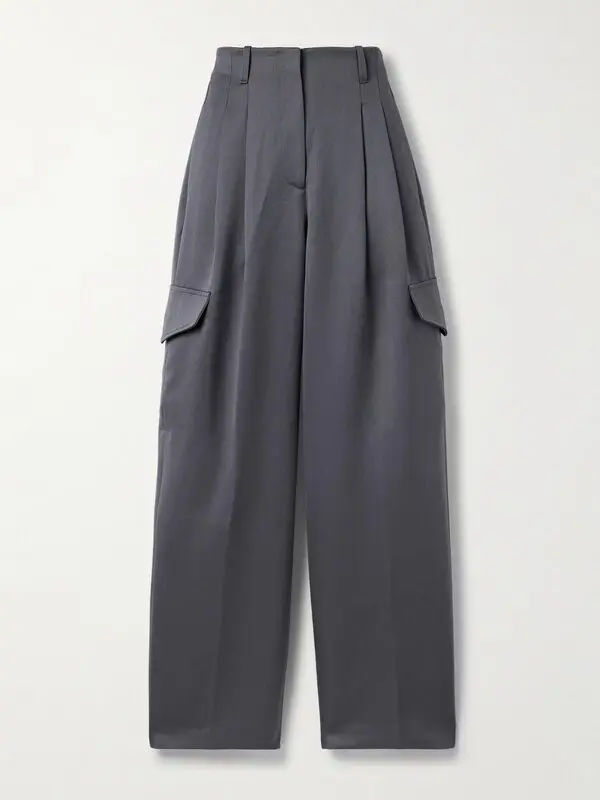 RÙADH The Russel Pleated Wool Wide-leg Pants - Gray