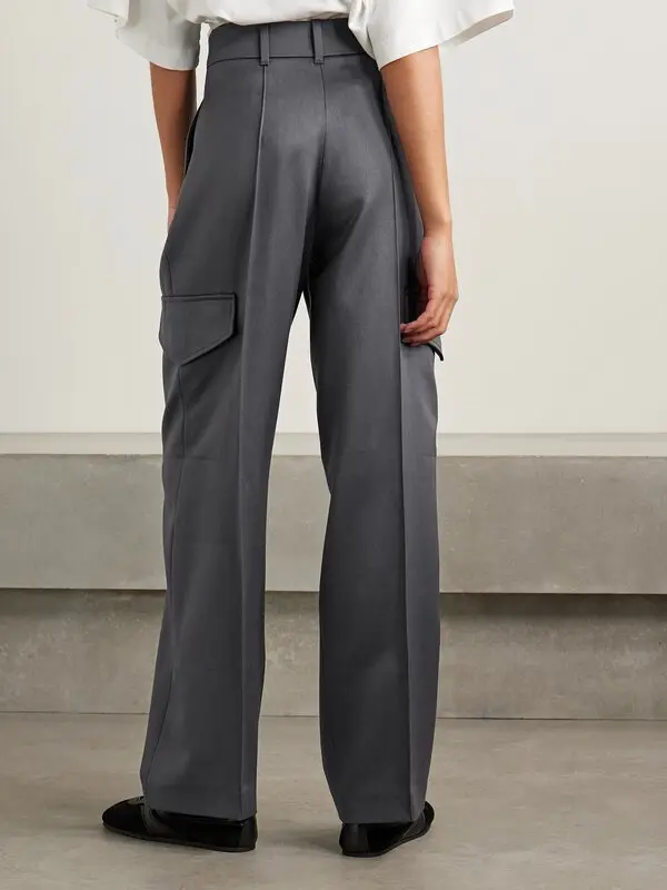 RÙADH The Russel Pleated Wool Wide-leg Pants - Gray