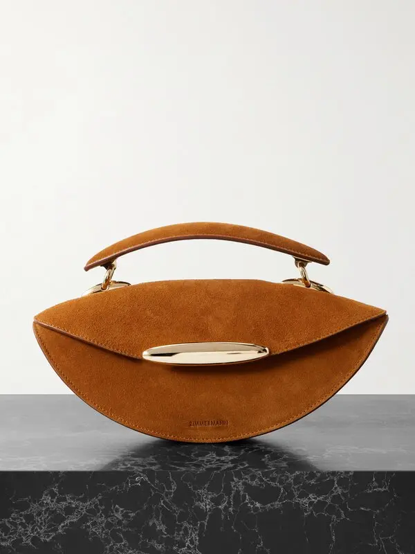 Zimmermann Wavelength Suede Shoulder Bag - Brown