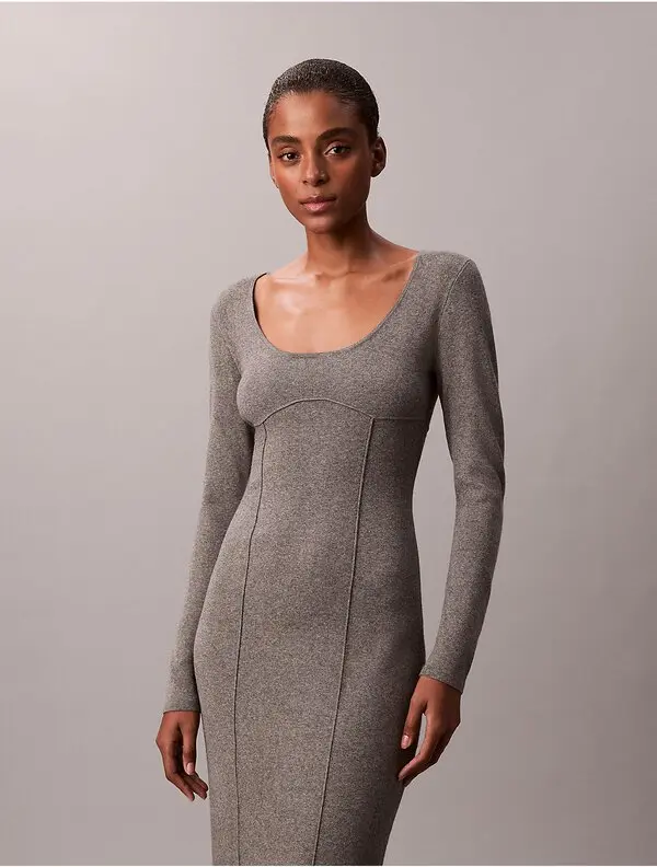 Calvin Klein Tech Knit Slim Midi Dress