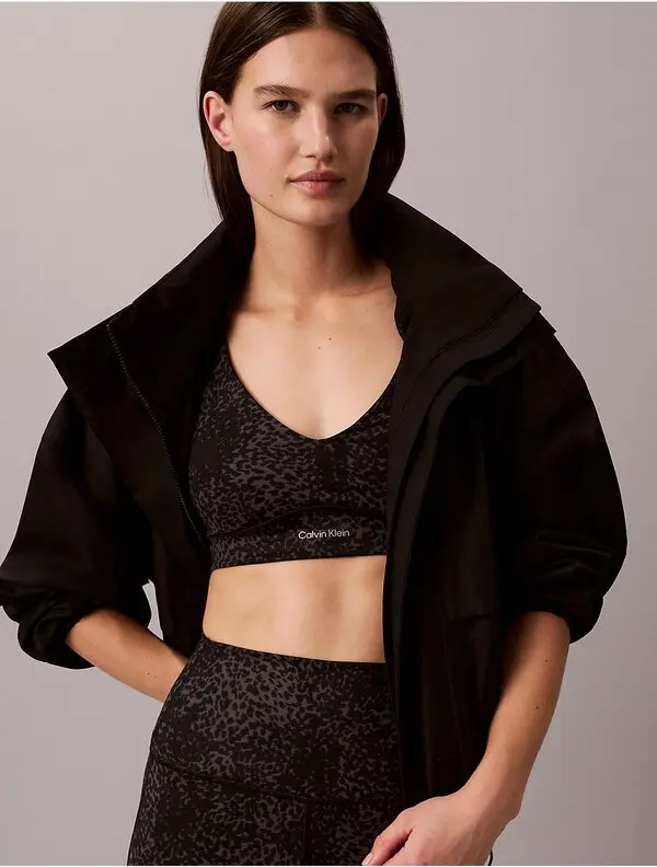Calvin Klein Soft Sport Medium Impact Sports Bra - Animal Black