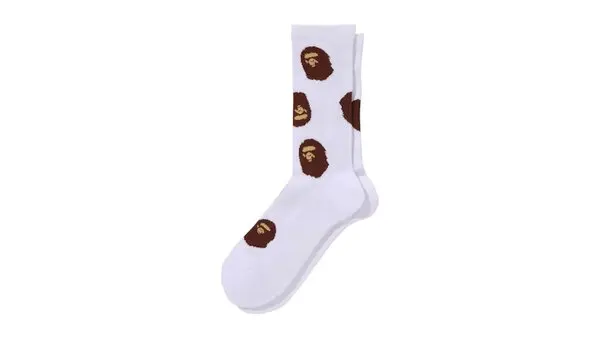 BAPE Ape Head Pattern Socks - White