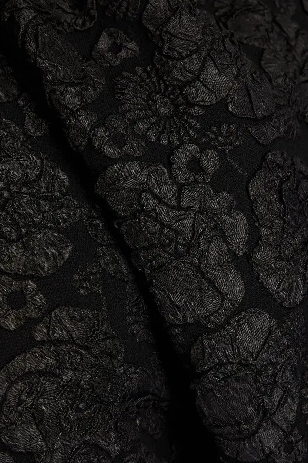 GANNI Cloqué Mini Dress - Black
