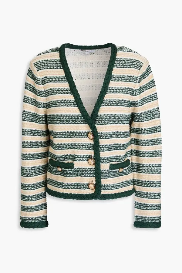 Veronica Beard Claudine Striped Linen-blend Jacket