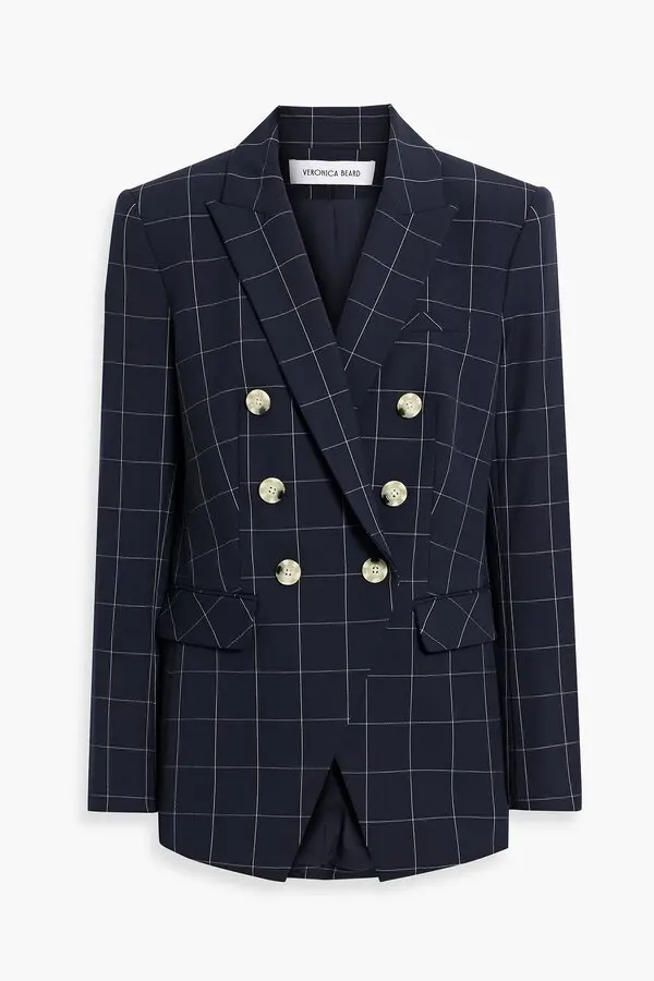 Veronica Beard Charleston Dickey Checked Crepe Blazer