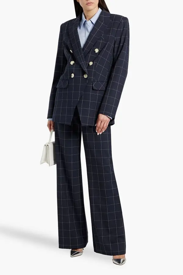 Veronica Beard Charleston Dickey Checked Crepe Blazer