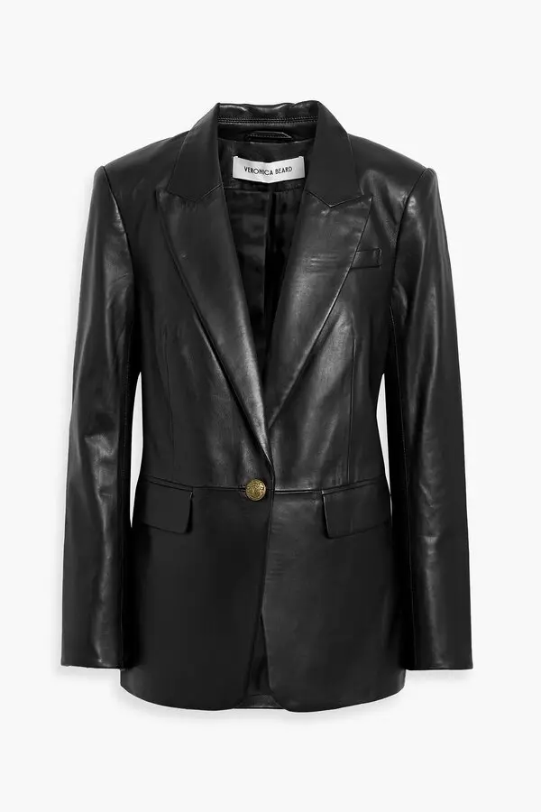 Veronica Beard Vega Dickey Leather Blazer