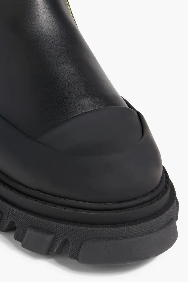 GANNI Leather Chelsea Boots - Black