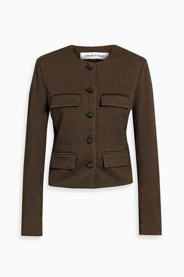 Veronica Beard Berkley Houndstooth Tweed Jacket