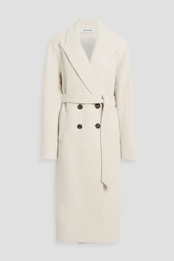 Veronica Beard Della Dickey Double-breasted Wool-felt Coat - Ecru