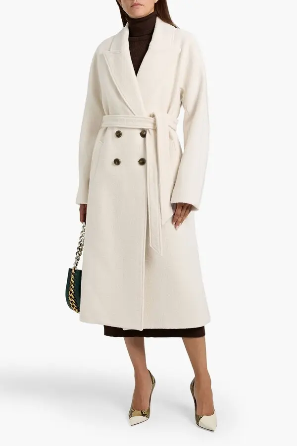Veronica Beard Della Dickey Double-breasted Wool-felt Coat - Ecru
