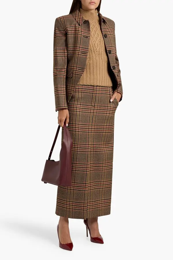 Veronica Beard Aire Dickey Checked Wool-tweed Blazer