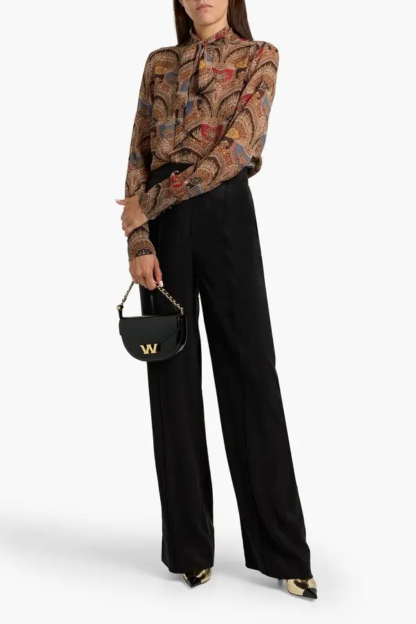 Veronica Beard Grigore Cupro-blend Wide-leg Pants