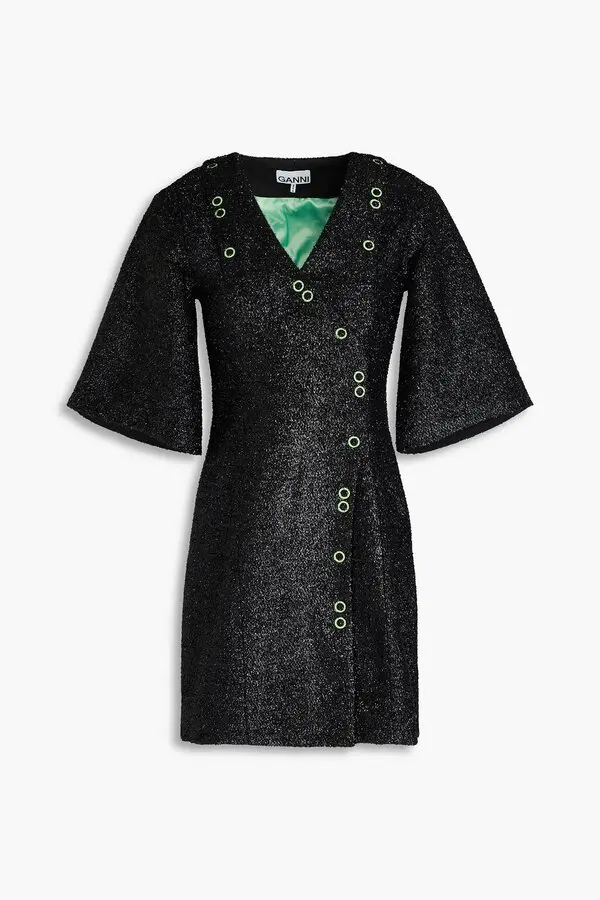 GANNI Tinsel Mini Wrap Dress