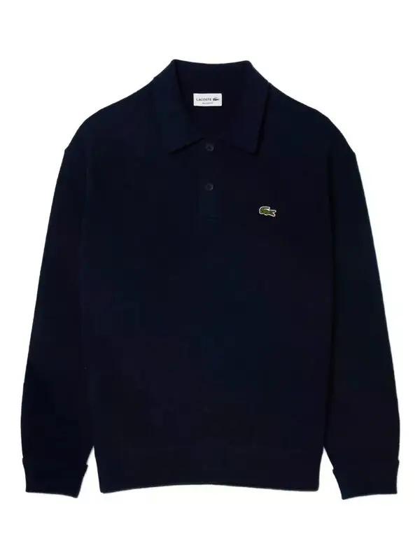 Lacoste Long Sleeve Wool Polo Shirt - Blue