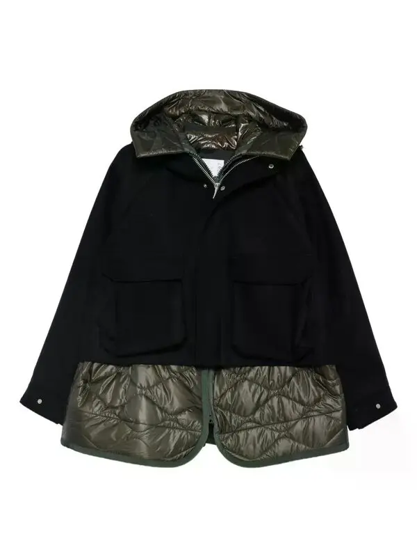 Sacai Hooded Quilted-panel Jacket