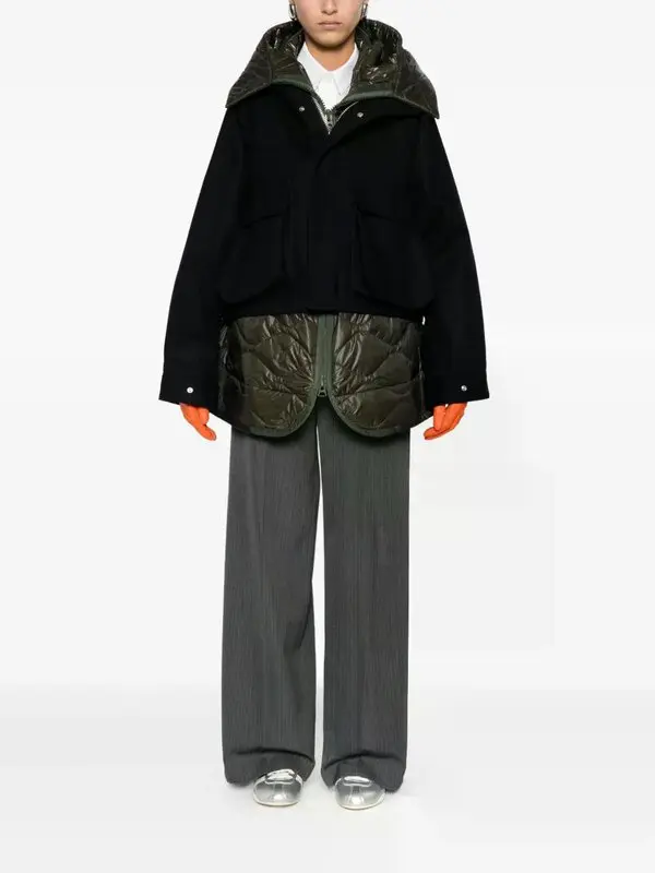 Sacai Hooded Quilted-panel Jacket