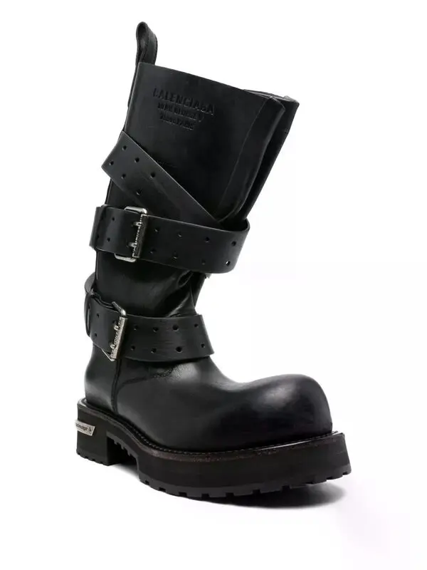 Balenciaga Venom Buckle-strap Leather Boots