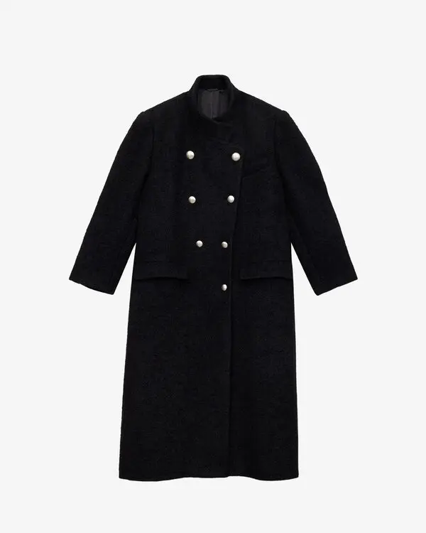 Isabel Marant Giusa Long Brushed Coat - Black