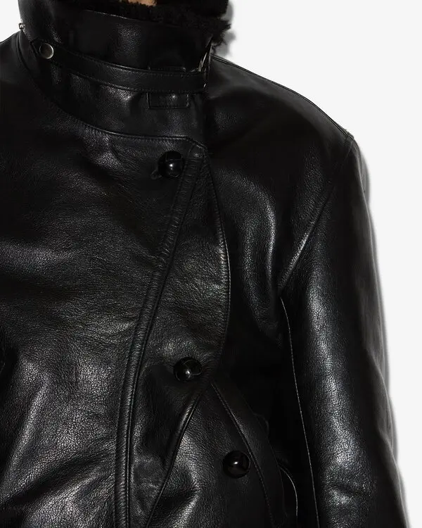 Isabel Marant Briyana Leather Aviator Jacket