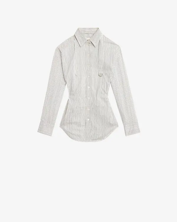 Isabel Marant Aurora Striped Shirt - Ecru/black