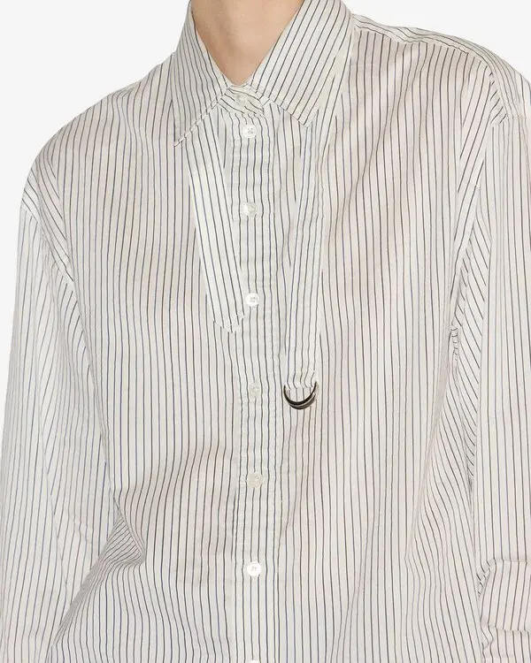 Isabel Marant Aurora Striped Shirt - Ecru/black