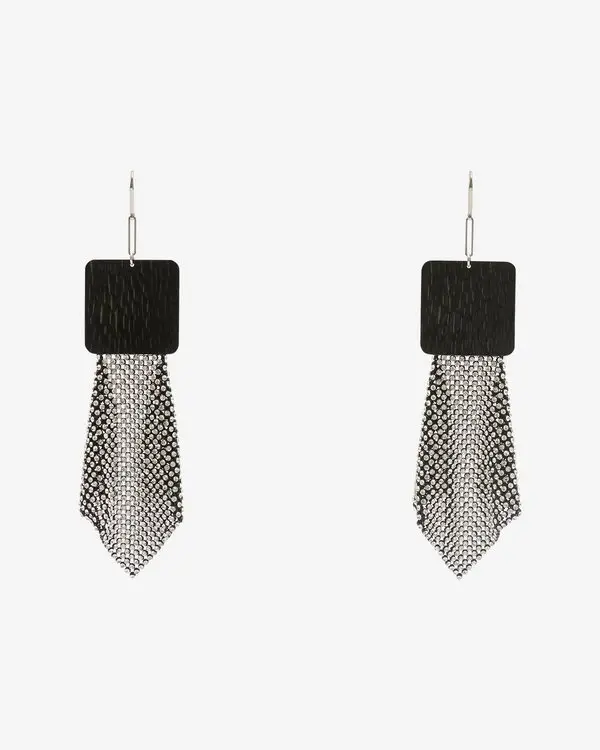 Isabel Marant Ava Pendant Earrings - Black/silver