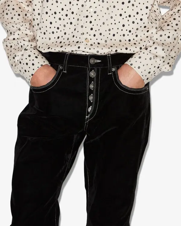 Isabel Marant Jeffrey Fitted Denim Pants - Black