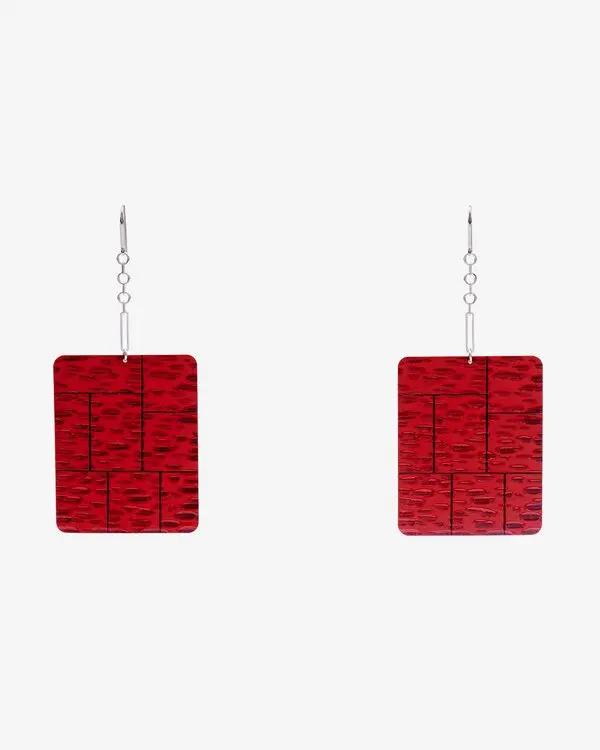 Isabel Marant Blacke Pendant Earrings - Poppy Red/silver