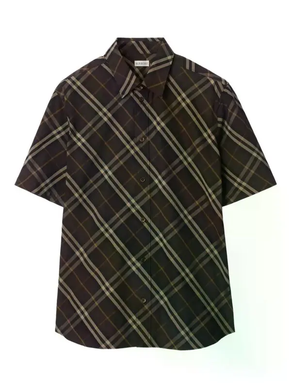 Burberry Check-pattern Cotton Shirt - Brown