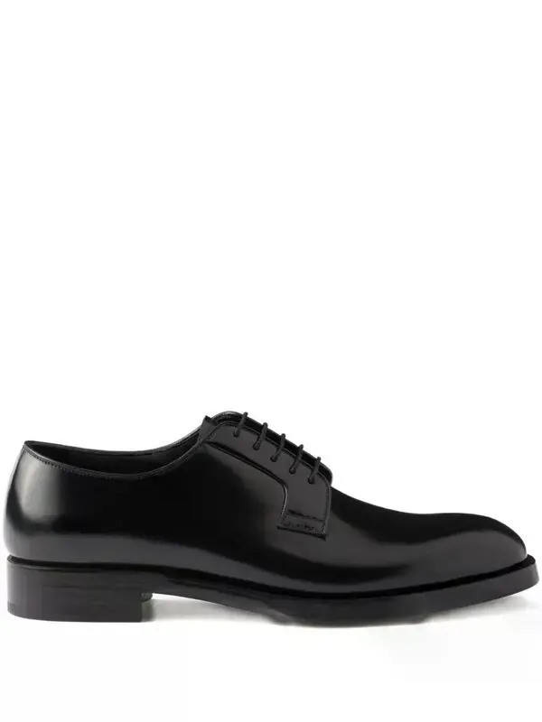 Prada Leather Lace-up Shoes - Black