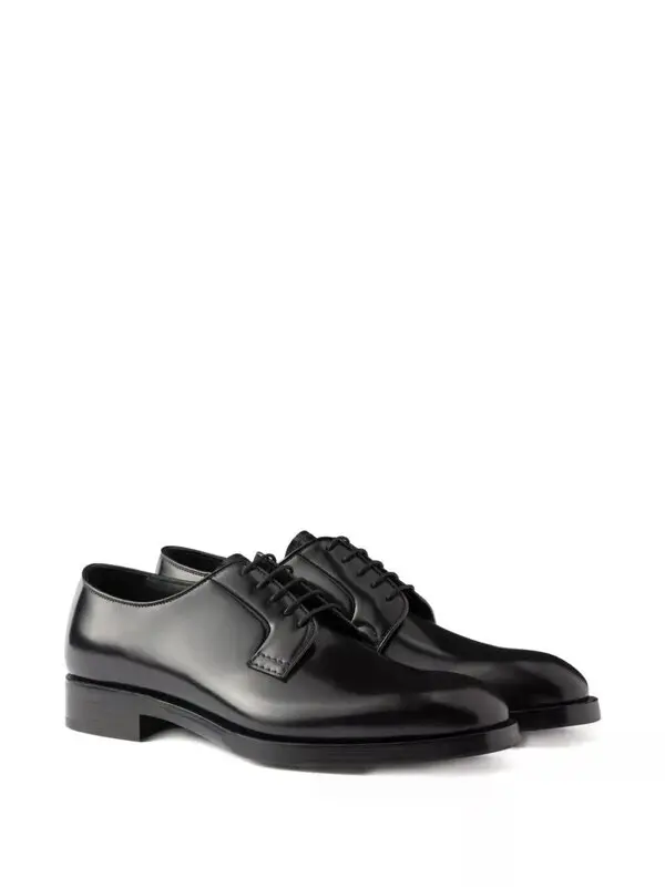 Prada Leather Lace-up Shoes - Black