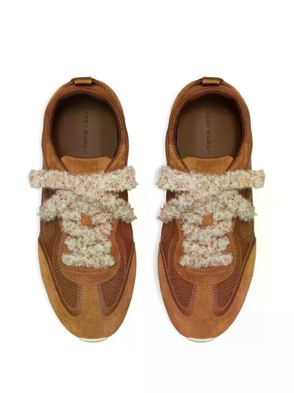 Tory Burch Paneled Lace-up Sneakers - Brown