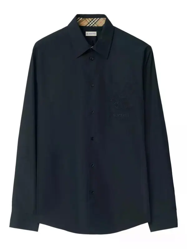 Burberry Equestrian-knight Embroidered Shirt - Blue
