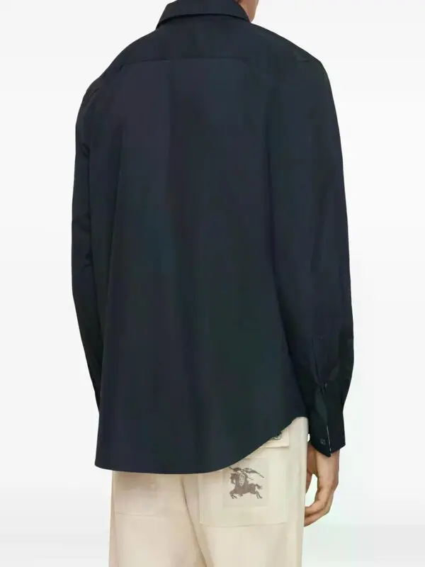 Burberry Equestrian-knight Embroidered Shirt - Blue